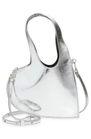 Coperni Mini Heart Metallic Leather Crossbody Tote