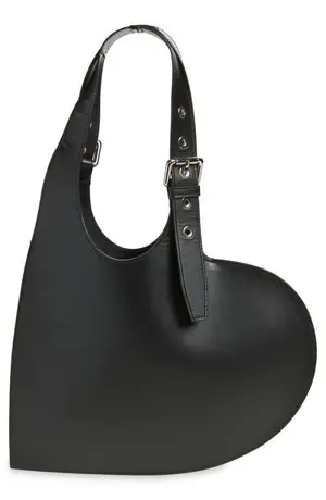 Coperni Heart Leather Tote - Black/black