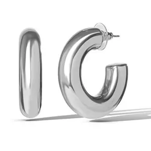 Jessica Simpson Mini Chunky Hoop Earrings - Silver