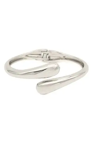 PETIT MOMENTS Thin Livorno Bypass Cuff Bracelet - Silver
