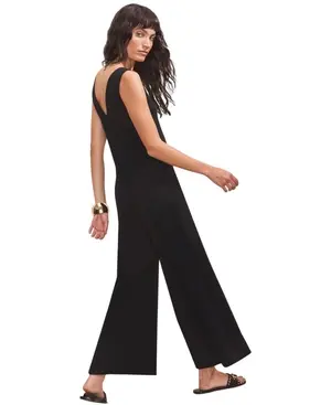 RO & ZO Jersey Sleeveless V-neck Jumpsuit