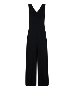 RO & ZO Jersey Sleeveless V-neck Jumpsuit