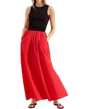 RO & ZO Cotton Poplin Maxi Skirt