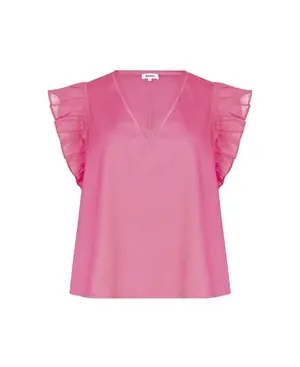 RO & ZO Cotton Frill Sleeve Top