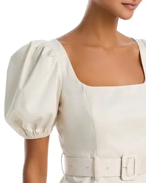French Connection Sateen Weave Puff Sleeve Top
