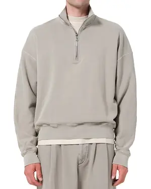 AGOLDE Idris Quarter Zip Sweatshirt Wicker