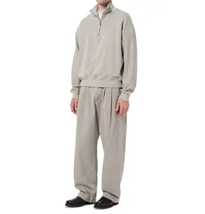 AGOLDE Idris Quarter Zip Sweatshirt - Wicker