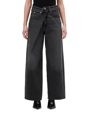 AGOLDE Vana Fold High-rise Wide-leg Jeans - Arcane