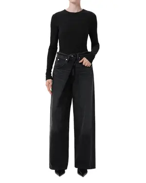 AGOLDE Vana Fold High-rise Wide-leg Jeans - Arcane