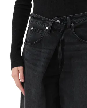 AGOLDE Vana Fold High-rise Wide-leg Jeans - Arcane