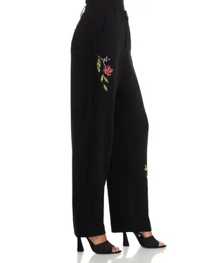 Cinq À Sept Floral Mixed Media Harlan Pants