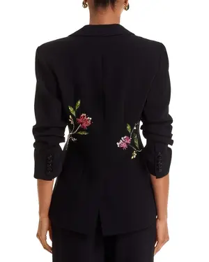 Cinq À Sept Floral Embroidered Blazer - Black/ Multi