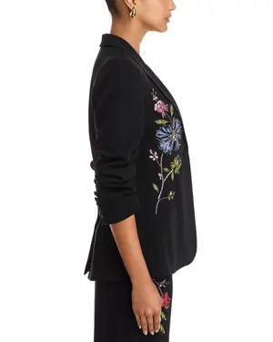 Cinq À Sept Floral Embroidered Blazer - Black/ Multi
