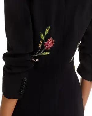 Cinq À Sept Floral Embroidered Blazer - Black/ Multi