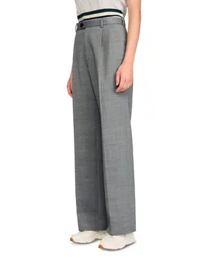 Sandro Straight Leg Trousers - Grey
