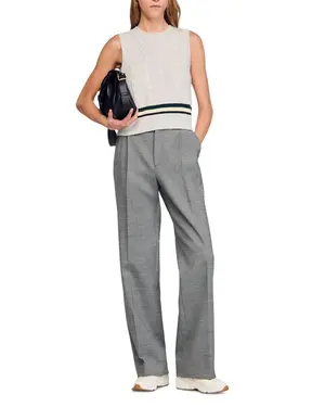 Sandro Straight Leg Trousers - Grey