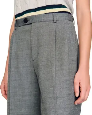 Sandro Straight Leg Trousers - Grey