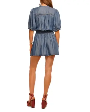 Ramy Brook Norman Puff Sleeve Denim Mini Dress