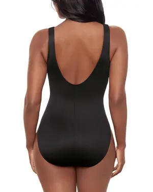 Miraclesuit Razzle Dazzle Zip One Piece Swimsuit - Black