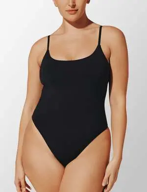 THIRDLOVE Seamless Stretch Cotton Bodysuit - Black