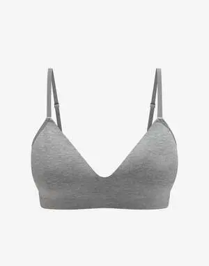 THIRDLOVE Seamless Cloud Cotton Wireless Bra - Heather Gray