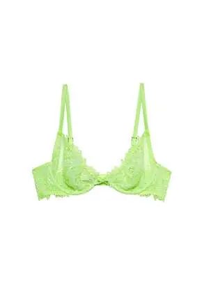 Fleur Du Mal Papillon Demi Bra - Light Neon Green