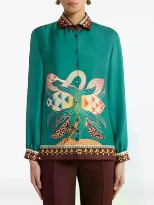 Etro Abstract-print Silk Shirt