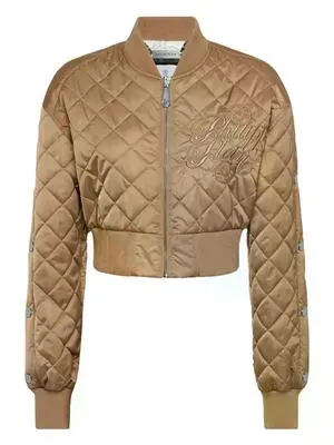 Philipp Plein Quilted Logo-embroidered Jacket
