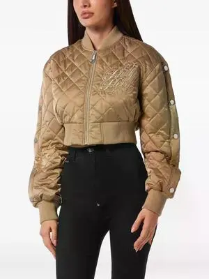 Philipp Plein Quilted Logo-embroidered Jacket