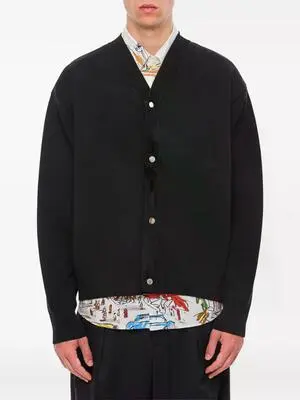 Jacquemus V-neck Ribbed Cardigan - Black