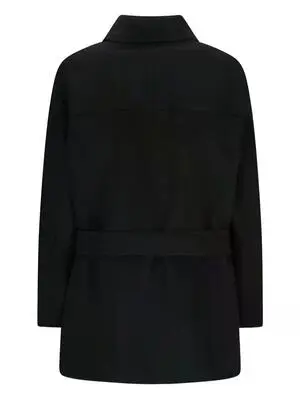 Max Mara Lembi Belted Buttoned Coat - Black