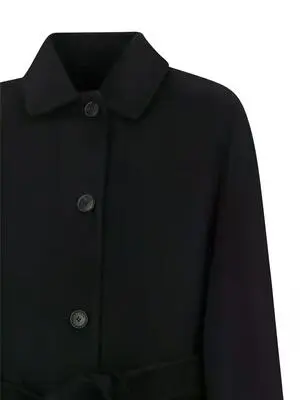 Max Mara Lembi Belted Buttoned Coat - Black