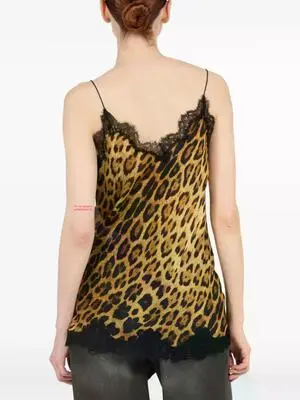 Roberto Cavalli Animal-print Silk Camisole