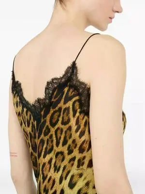 Roberto Cavalli Animal-print Silk Camisole
