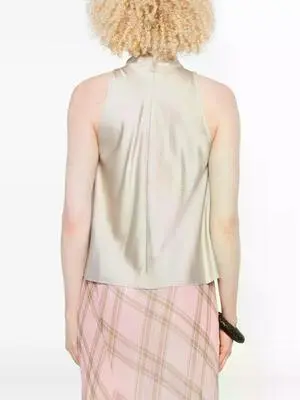 FORTE_FORTE Bow-tie Satin Top - Neutrals