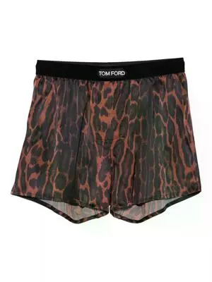 TOM FORD Leopard Print Boxer Shorts - Black