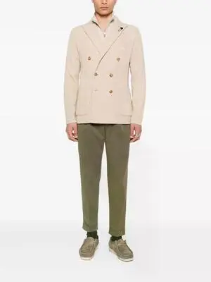 LARDINI Double-breasted Waffle-textured Jacket