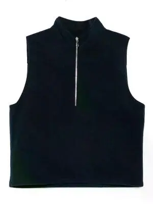 RIER Virgin Wool Zip-up Gilet - Blue