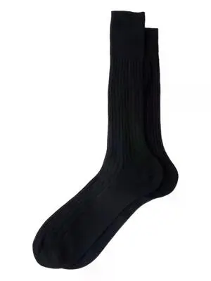 Prada Ribbed Cotton Socks - Blue