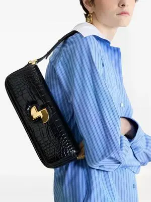 PATOU Le Lock Crocodile-embossed Shoulder Bag