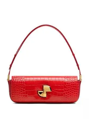 PATOU Le Lock Crocodile-embossed Shoulder Bag