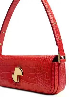PATOU Le Lock Crocodile-embossed Shoulder Bag