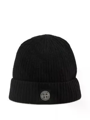 Stone Island Ribbed-knit Beanie - Black