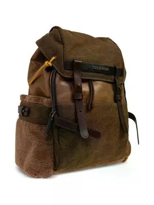 Dsquared2 Leather-trimmed Canvas Backpack