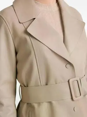 YVES SALOMON Leather Trench Coat - Neutrals