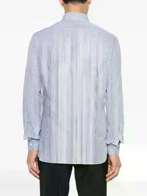 TRUZZI Striped Cotton Shirt - Blue