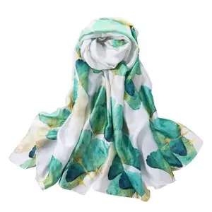 YOUZEY Clover Green & White Lightweight Scarf