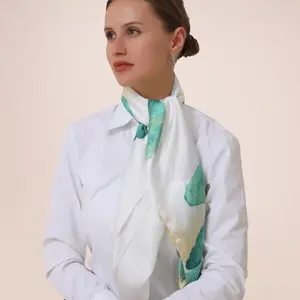 YOUZEY Clover Green & White Lightweight Scarf