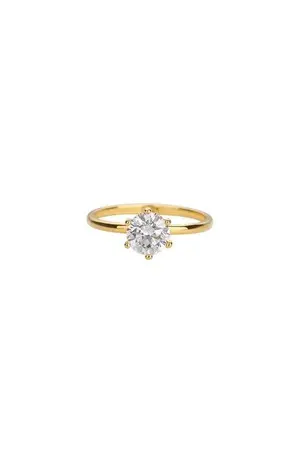 BEARFRUIT JEWELRY Sterling Sage Ring With Cubic Zirconia - Gold