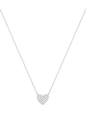 BEARFRUIT JEWELRY Sterling Plated Crystal Heart Necklace - Silver